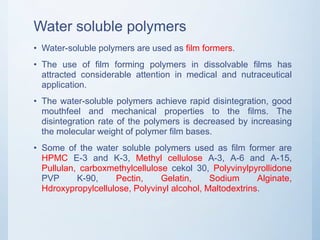 Thin film drug delivery (Oral dissolve film ) | PPTX