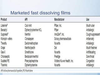 Thin film drug delivery (Oral dissolve film ) | PPTX
