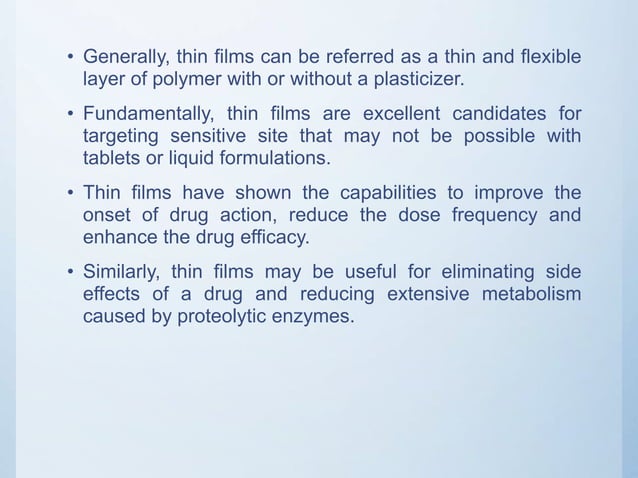 Thin film drug delivery (Oral dissolve film ) | PPTX