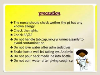 Oral drug administration procedure | PPTX