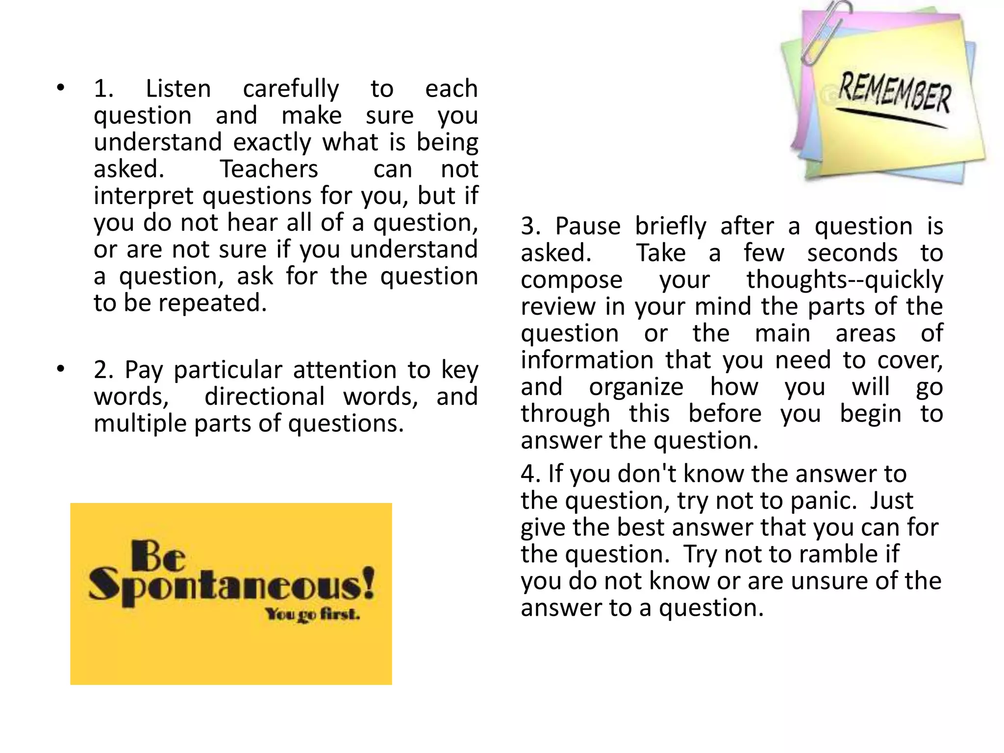 Oral exam guidelines | PPTX
