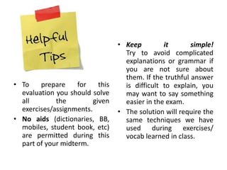 Oral exam guidelines | PPTX | Educational Assessment | Education