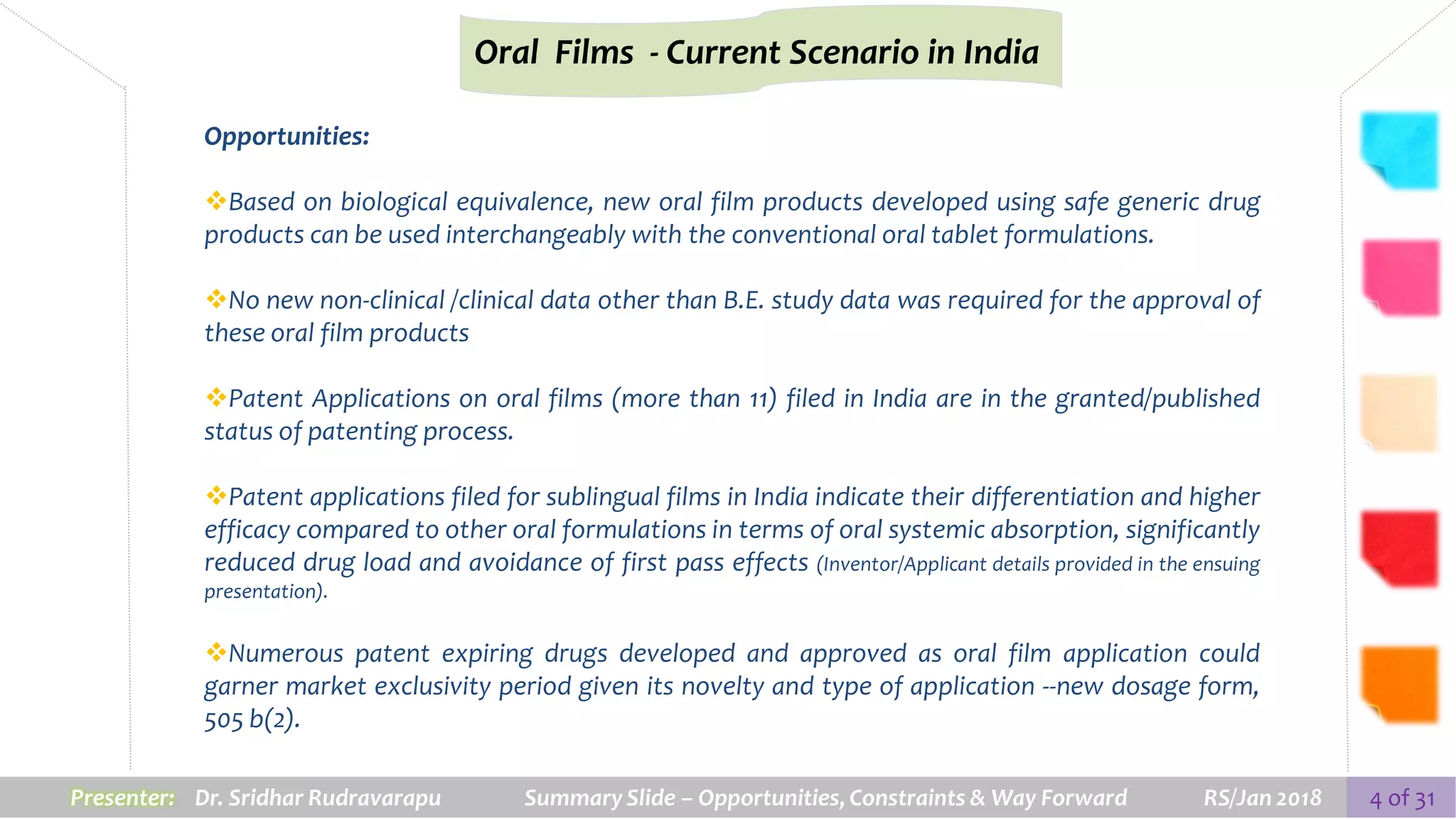 Oral Films Development & Manufacturing in India - Current Scenario | PDF
