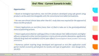 Oral Films Development & Manufacturing in India - Current Scenario | PDF