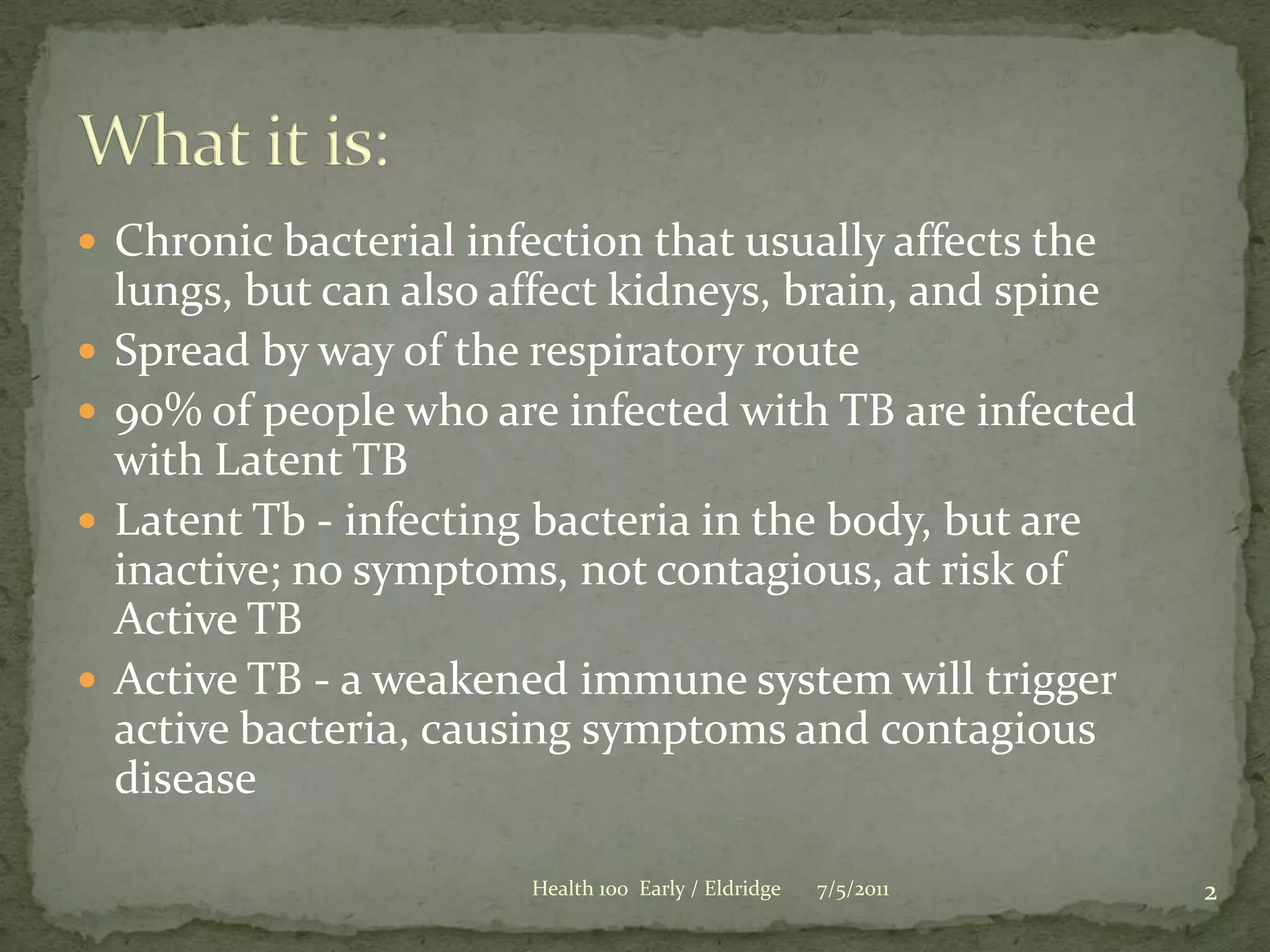 Oral group presentation tuberculosis rev 2 | PPTX