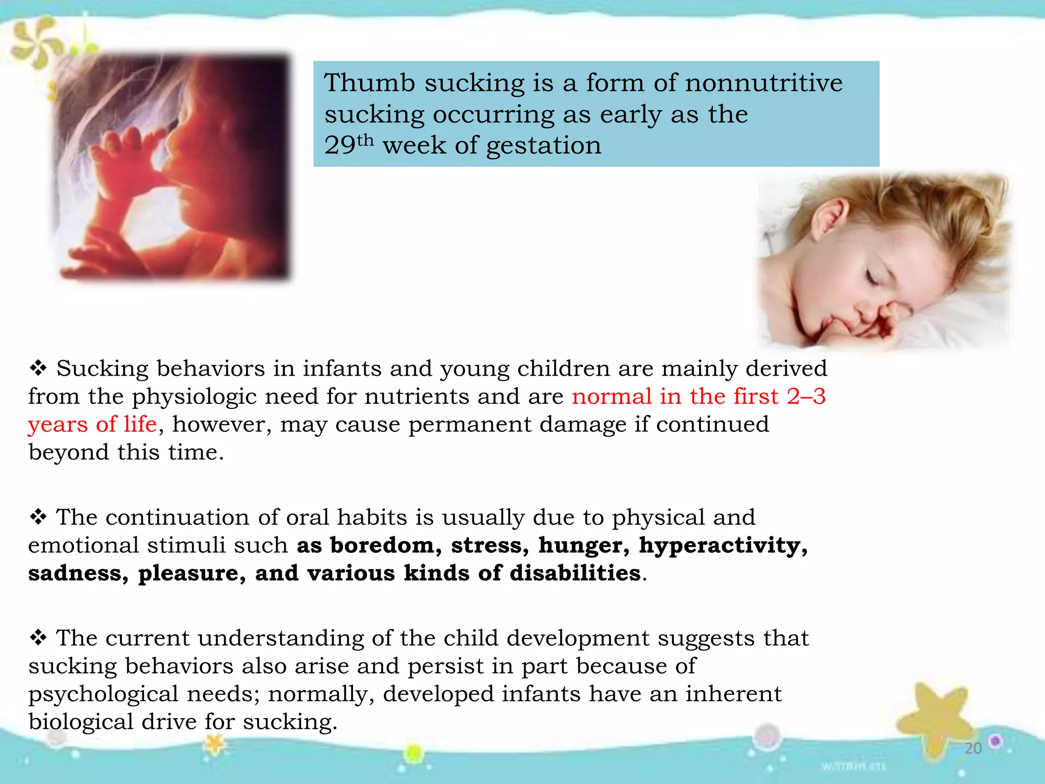 Oral habits - Thumb Sucking and Tongue Thrusting | PPTX