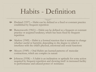 Oral habits 3rd yr BDS Classification.pptx