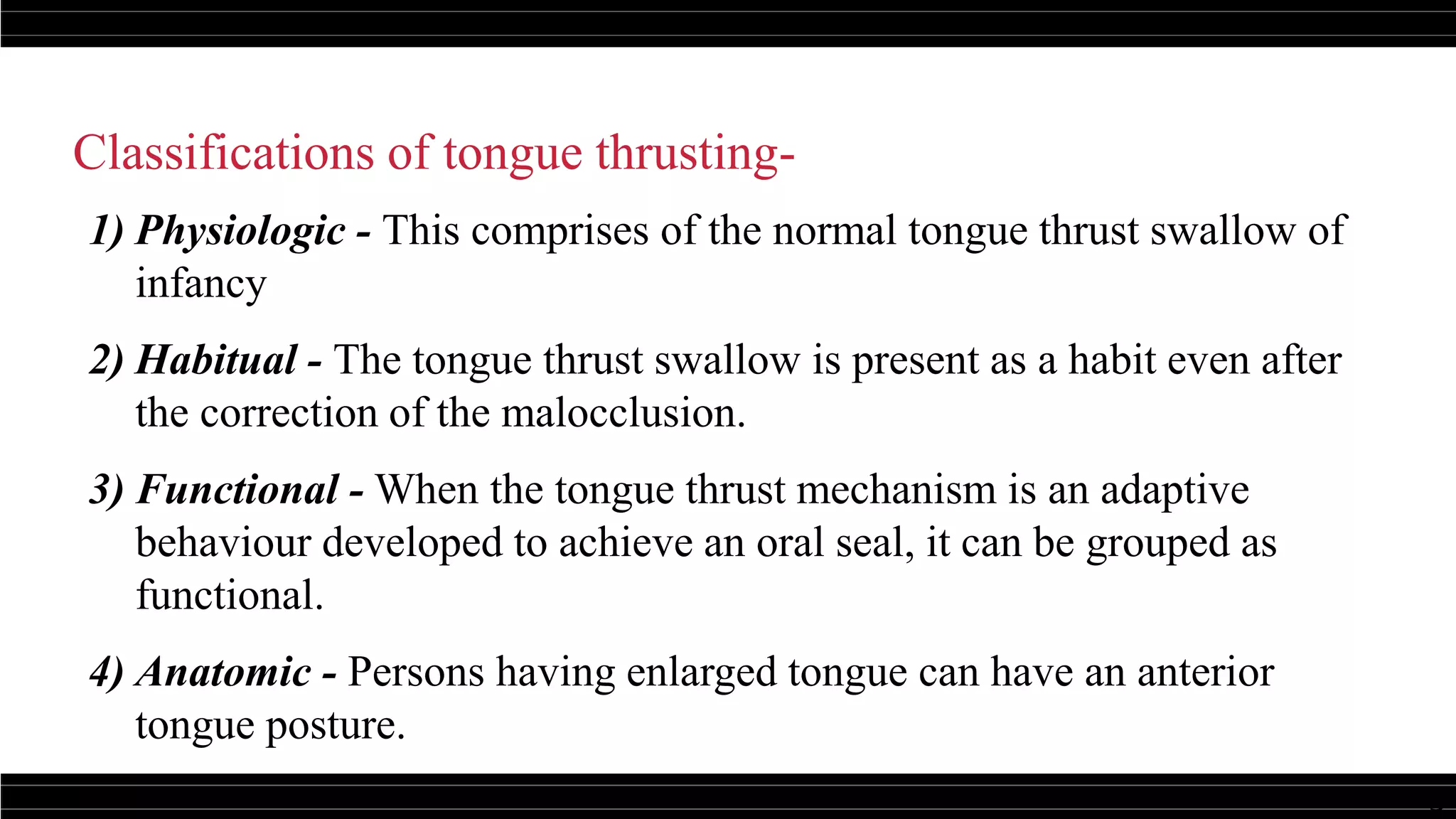 Oral habits (part 2) tongue thrusting | PPTX
