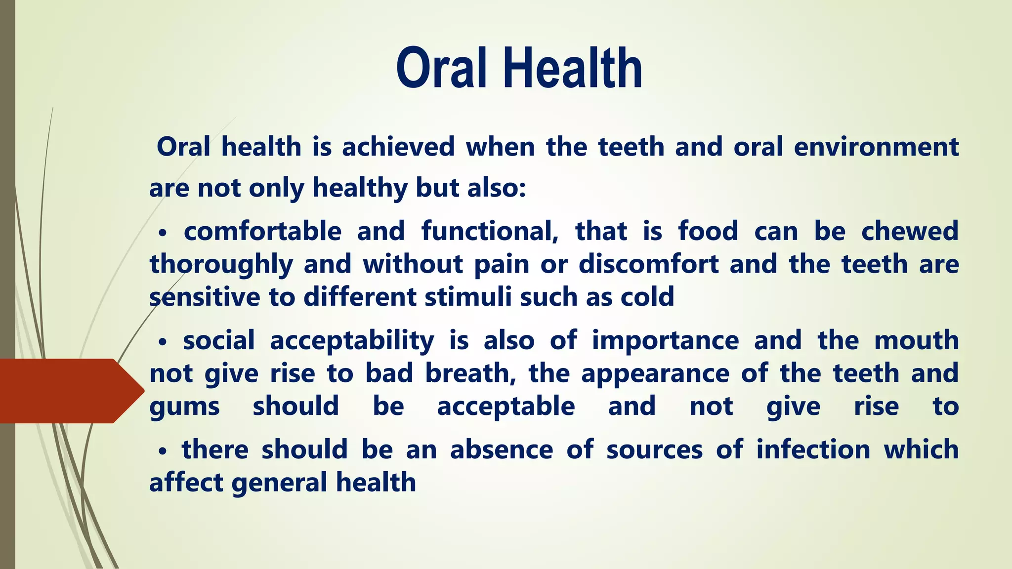 Oral health and oral diseases | PPT