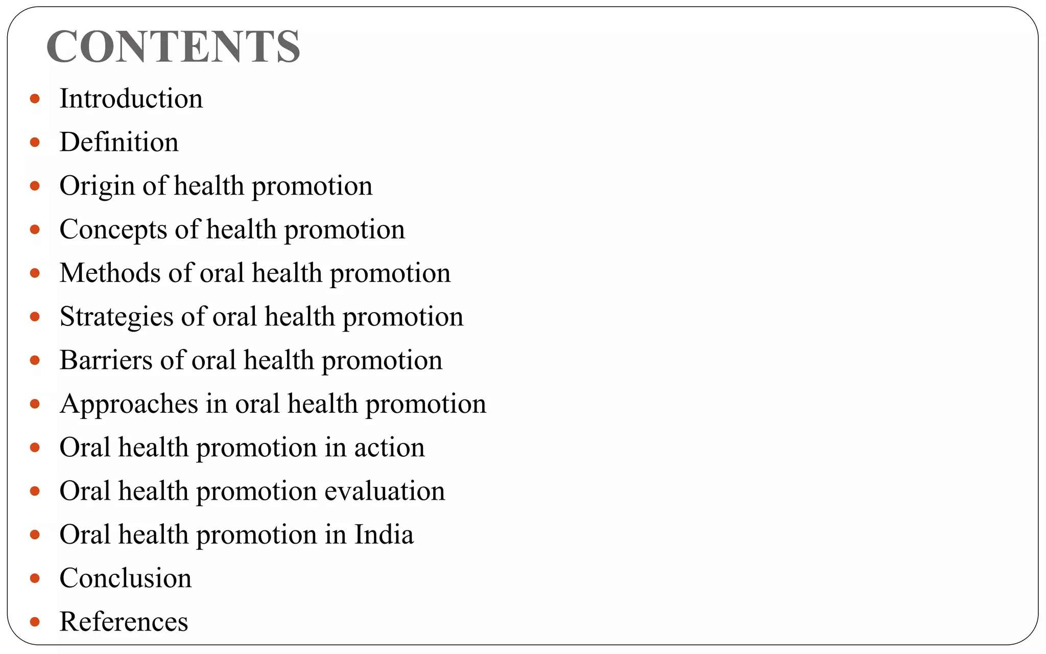 Oral health promotion | PPTX