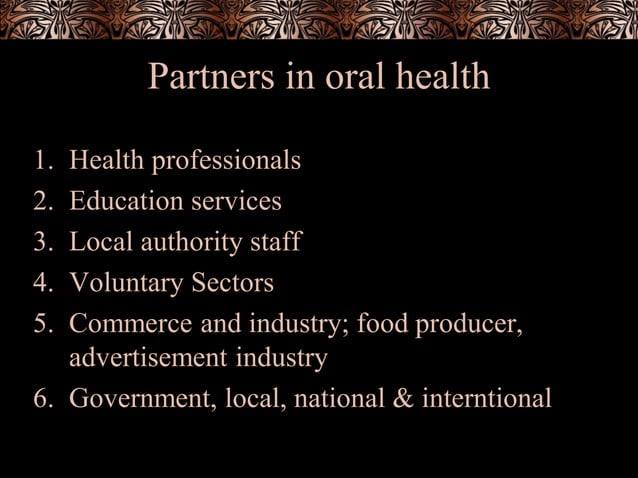 Oral Health promotion | PDF | Dental Health | Diseases and Conditions