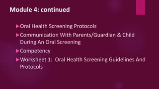 Oral Health Screening and Assessment | PPTX