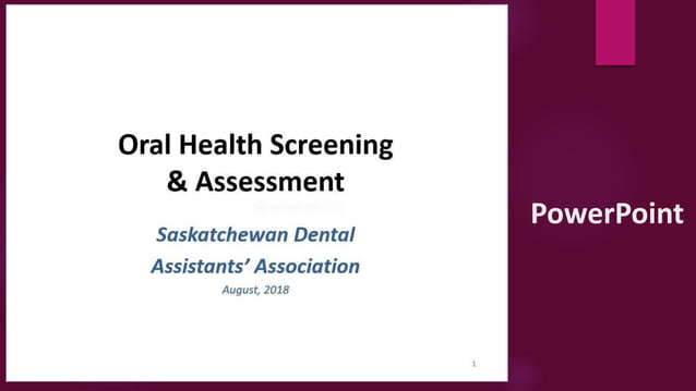 Oral Health Screening and Assessment | PPTX