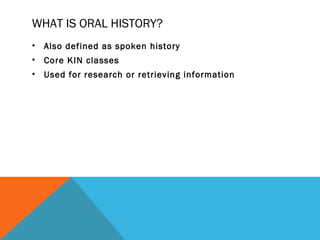 Oral history | PPT
