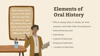 Oral History and Object Lessons- How to use Material Culture in the ...