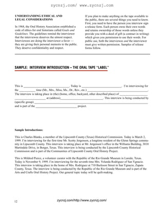 Oral history guidelines | PDF