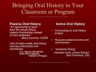 Oral history in_21st_century_classroom | PPT