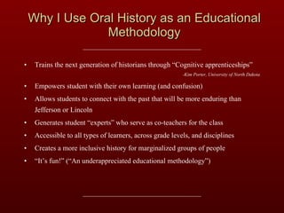 Oral history in_21st_century_classroom | PPT