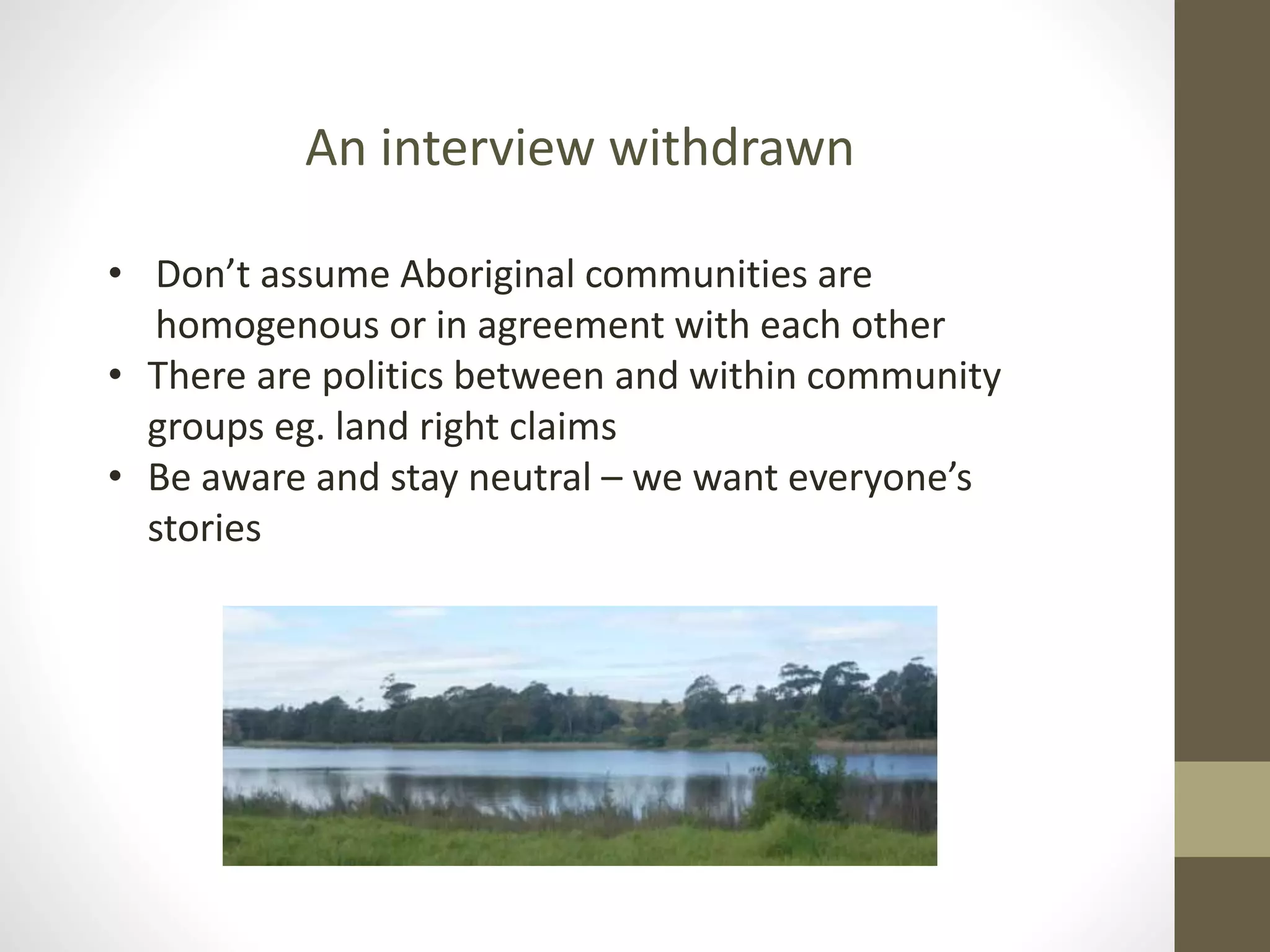 Oral history interviews with Aboriginal people | PPTX