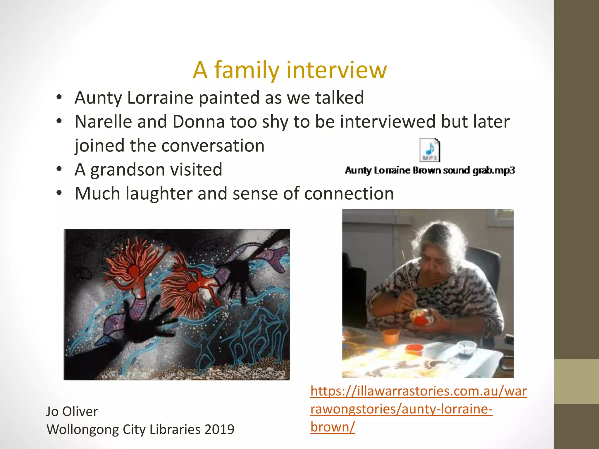 Oral history interviews with Aboriginal people | PPTX