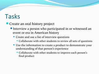 Oral history project | PPT