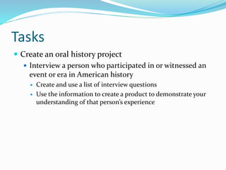 Oral history project | PPTX