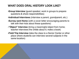 Teaching Oral History Projects with Pre-K Students | PPT