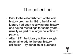 Digitisaing oral history by Sally Hone | PPT