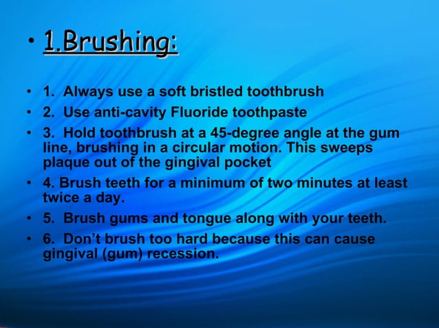 Oral Hygeine Instructions | PPT