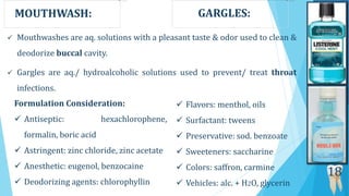 ORAL HYGIENE PRODUCTS (DESIGN OF COSMECEUTICAL PRODUCTS) | PPTX