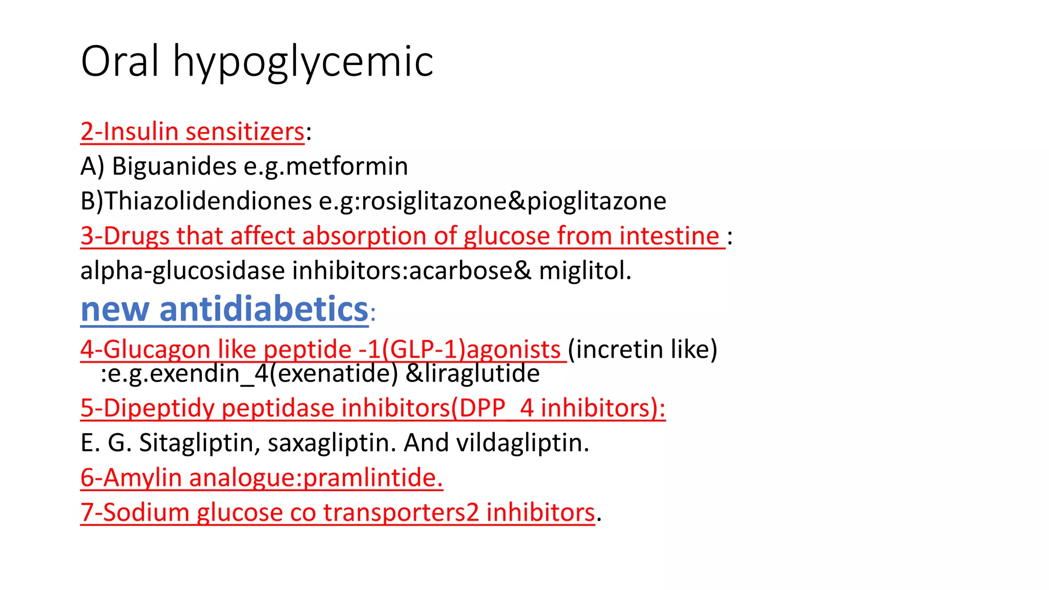 Oral hypoglycemic drugs | PPTX