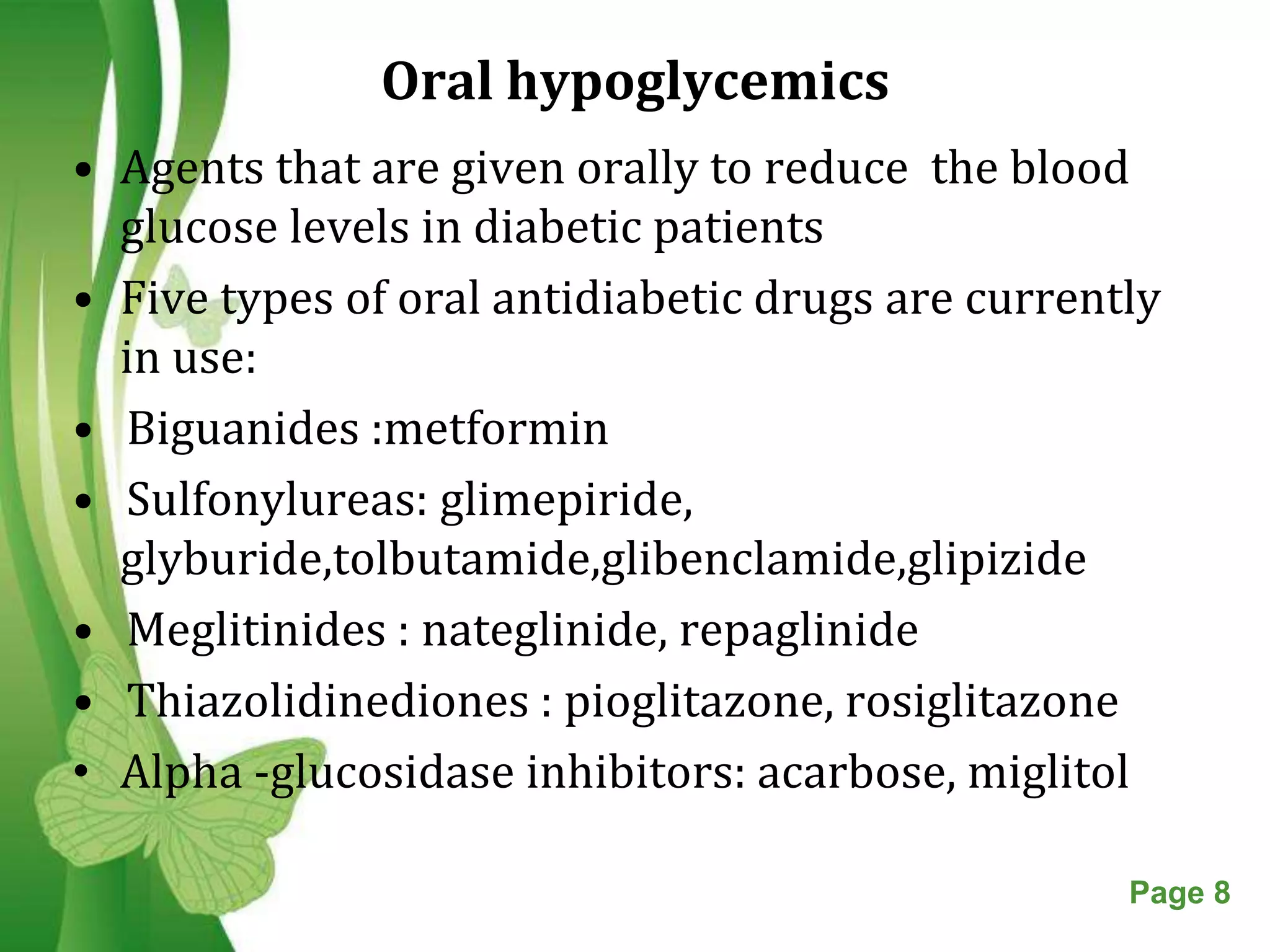 Oral hypoglycemics | PPTX | Endocrine and Metabolic Diseases | Diseases ...