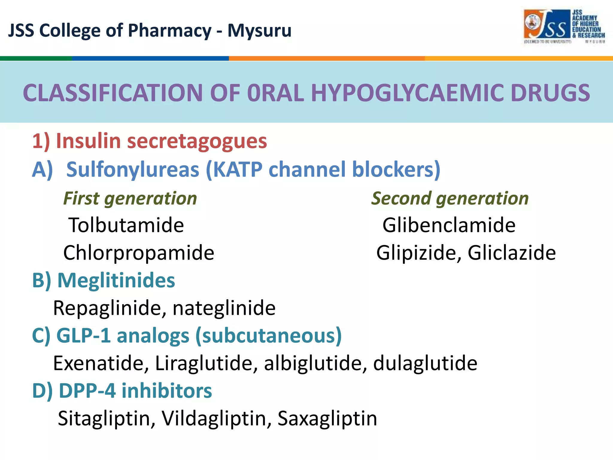 Oral hypoglycemics or Antidiabetic drugs | PPTX