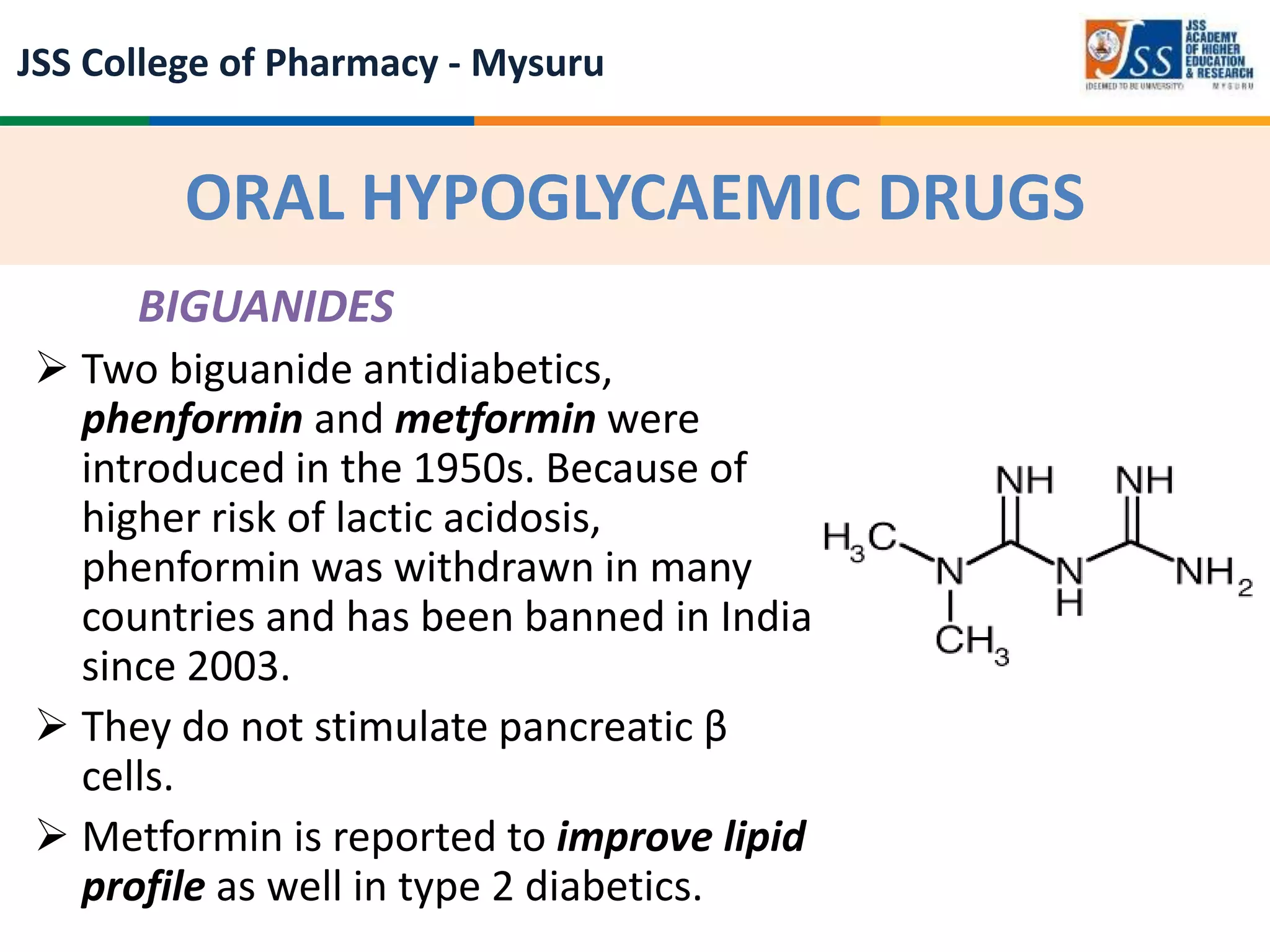 Oral hypoglycemics or Antidiabetic drugs | PPTX