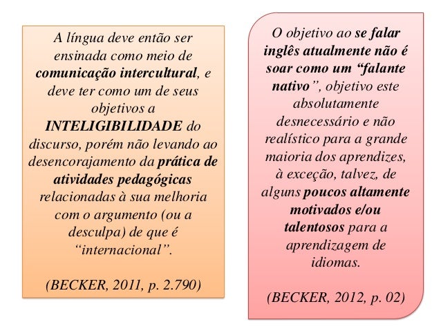 Inteligibilidade Oral e desvios de pronúncia no ensino de inglês