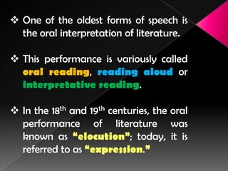 Oral interpretation | PPTX