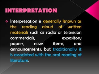 Oral interpretation | PPTX