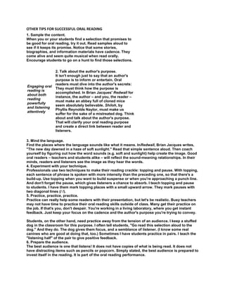 Oral Interpretation Samples