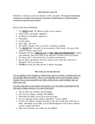 Oral interview for level 6 | PDF