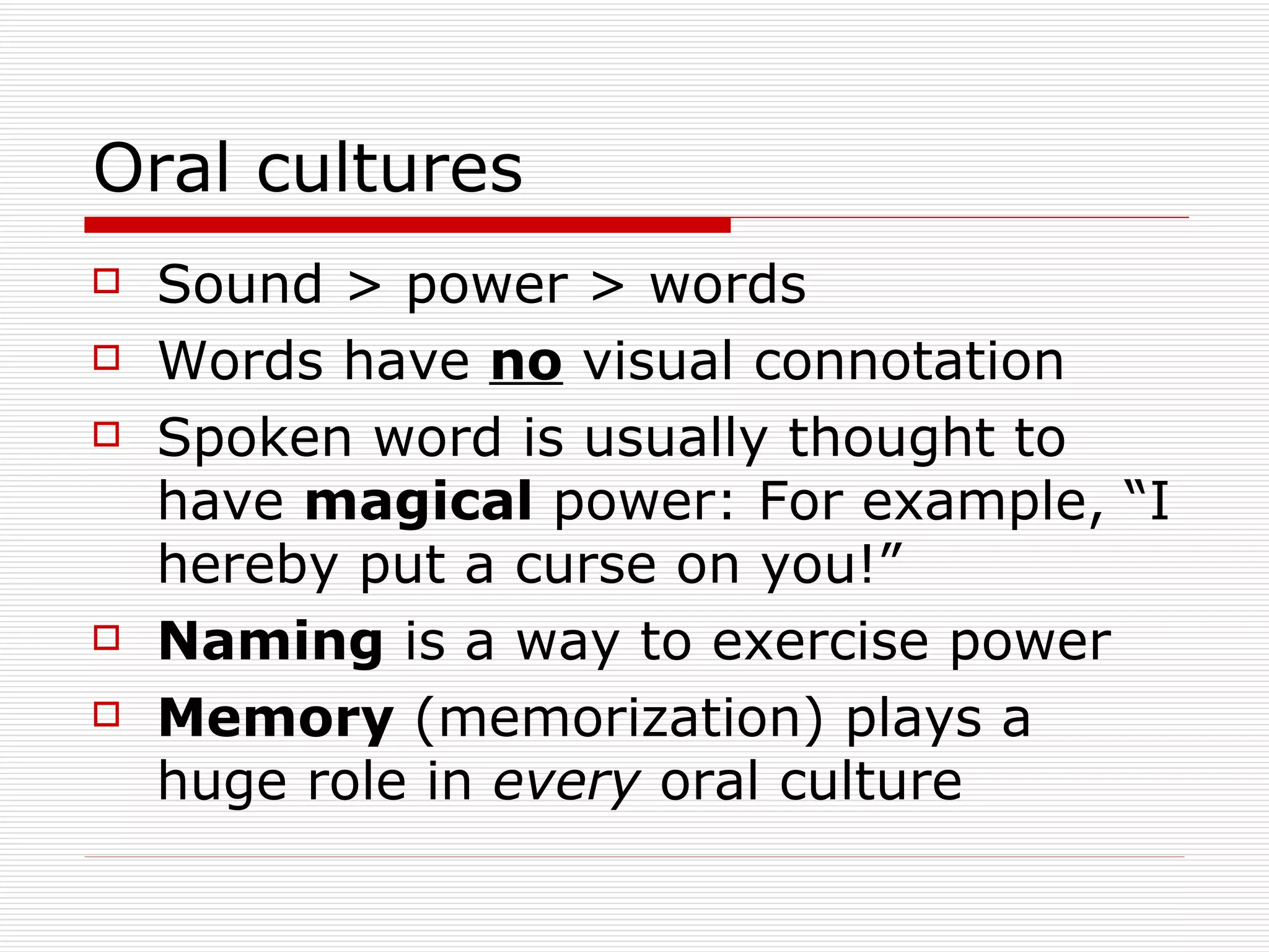 Orality and Literacy | PPS