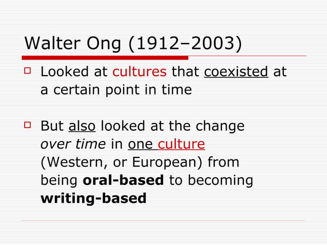 Orality and Literacy | PPS