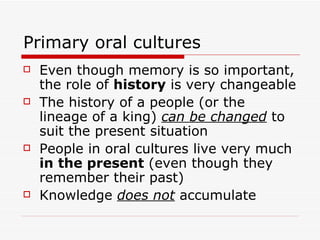Orality and Literacy | PPS