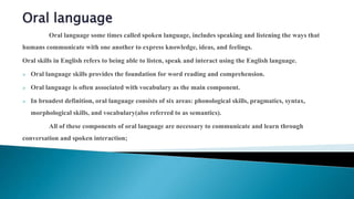 oral language | PPTX