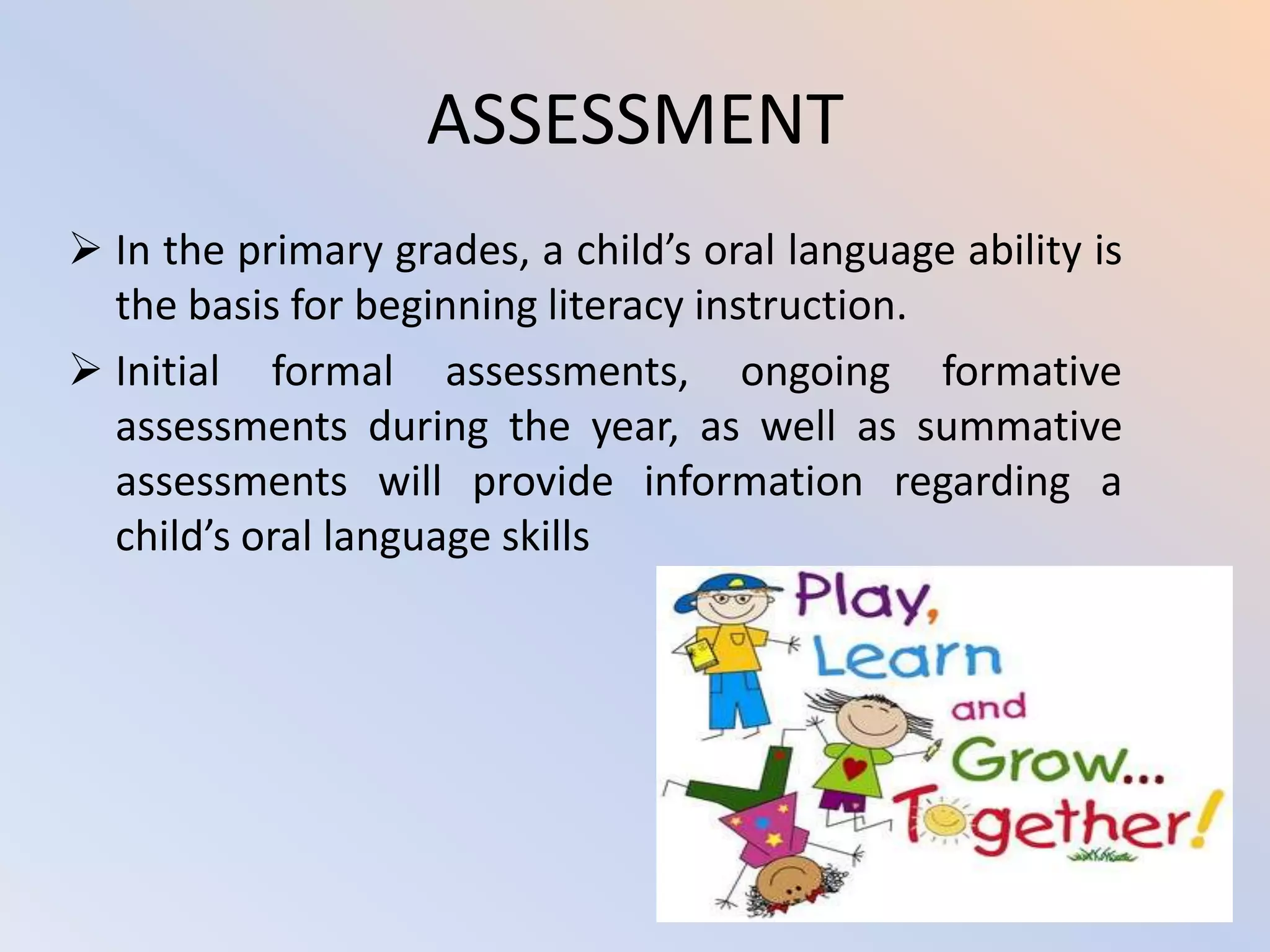 Oral language assessment | PPTX