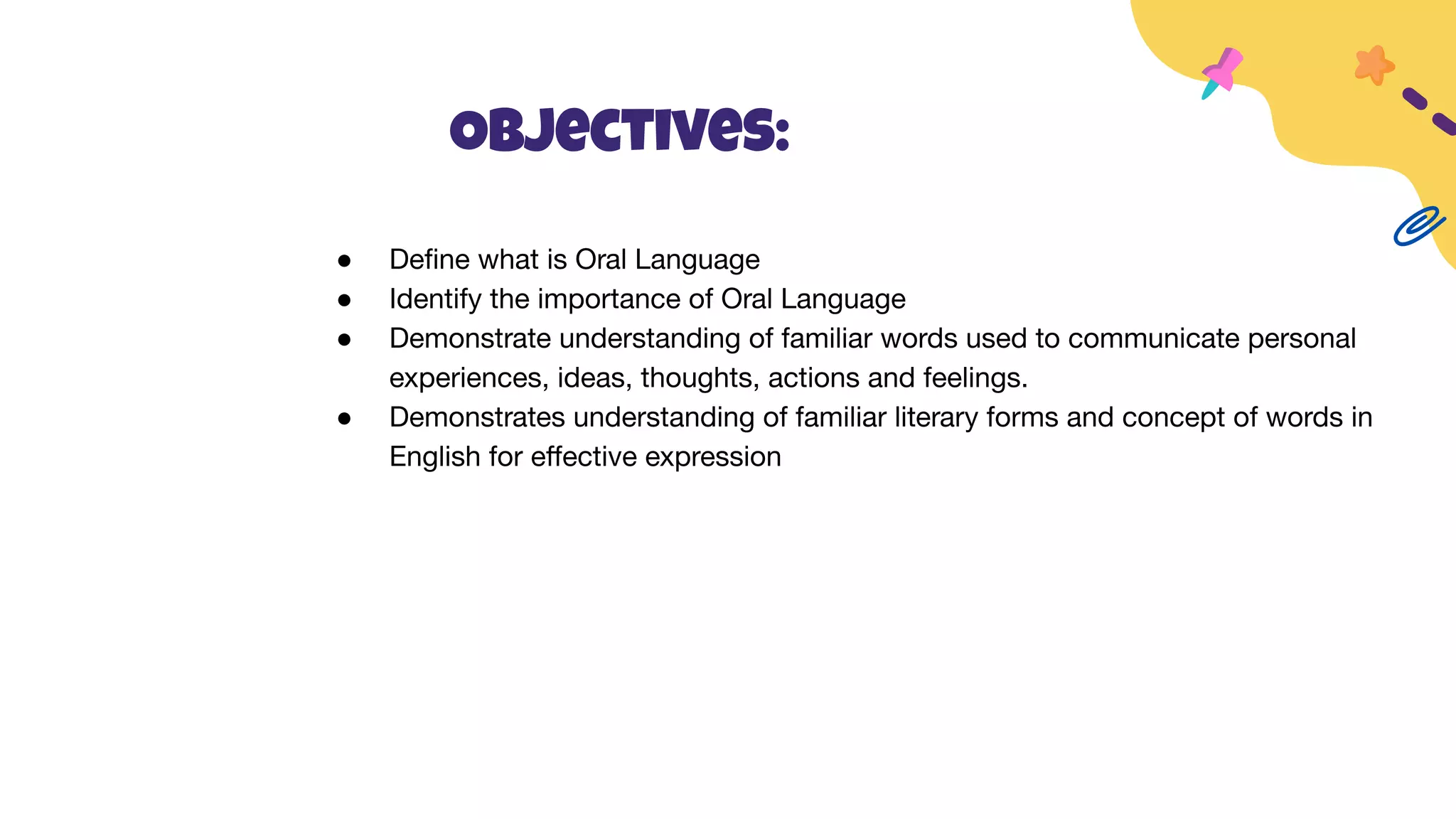 Oral language | PDF
