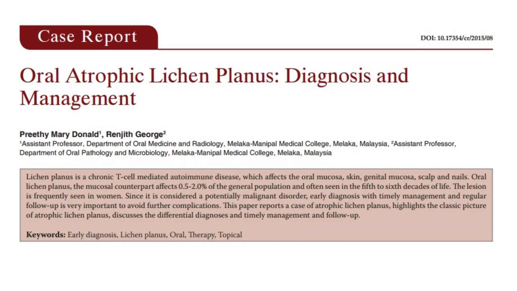 Oral Lichen Planus | PDF