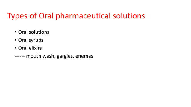 Oral liquid dosage form technology | PPTX | Chemistry | Science