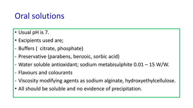 Oral liquid dosage form technology | PPTX | Chemistry | Science