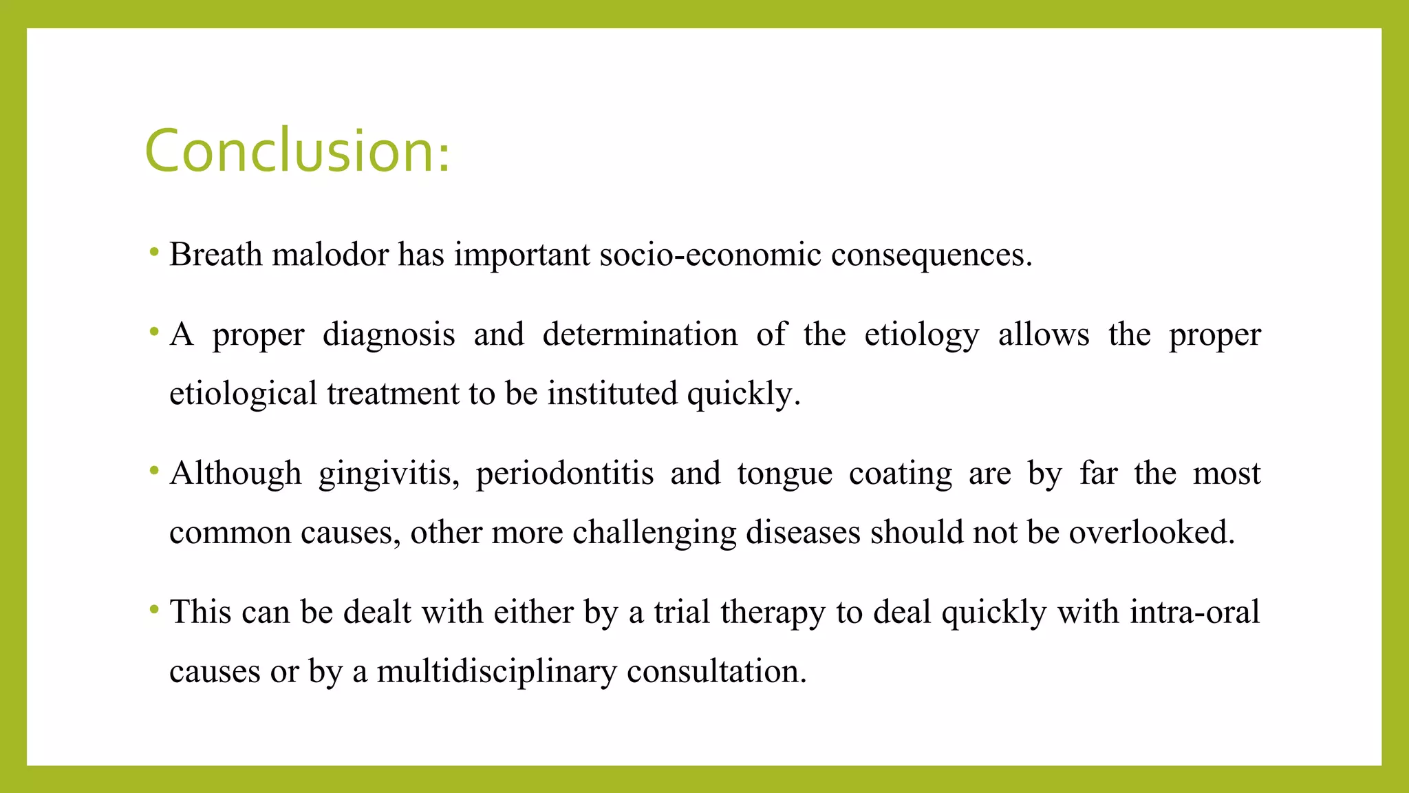 Oral malodor | PPT