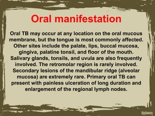 Oral manifestation of tuberculosis | PPT